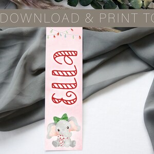 Editable Christmas Bookmark Template | 2x7in | Printable Personalized ...