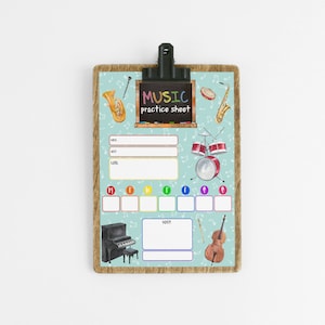 Printable Music Instrument Practice Log Chart Sheet | Band & Orchestra ...