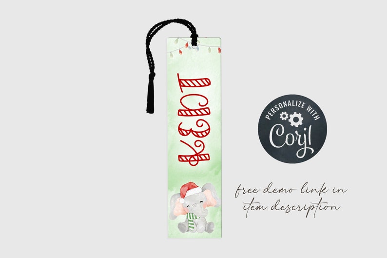 Editable Christmas Bookmark Template 2x7in Printable - Etsy