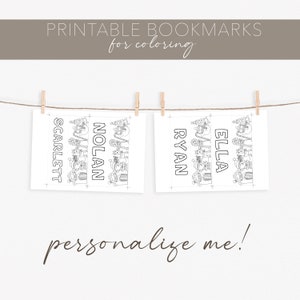 Personalized Christmas Bookmark Coloring Template | Christmas Games and ...
