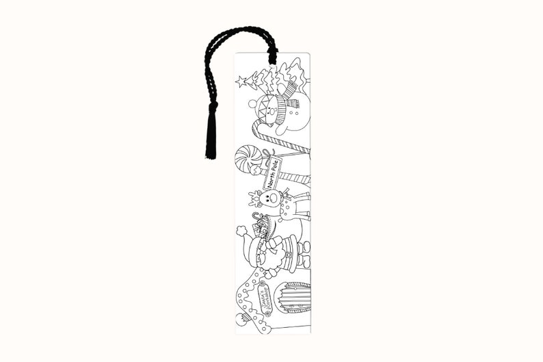 Personalized Christmas Bookmark Coloring Template | Christmas Games and ...