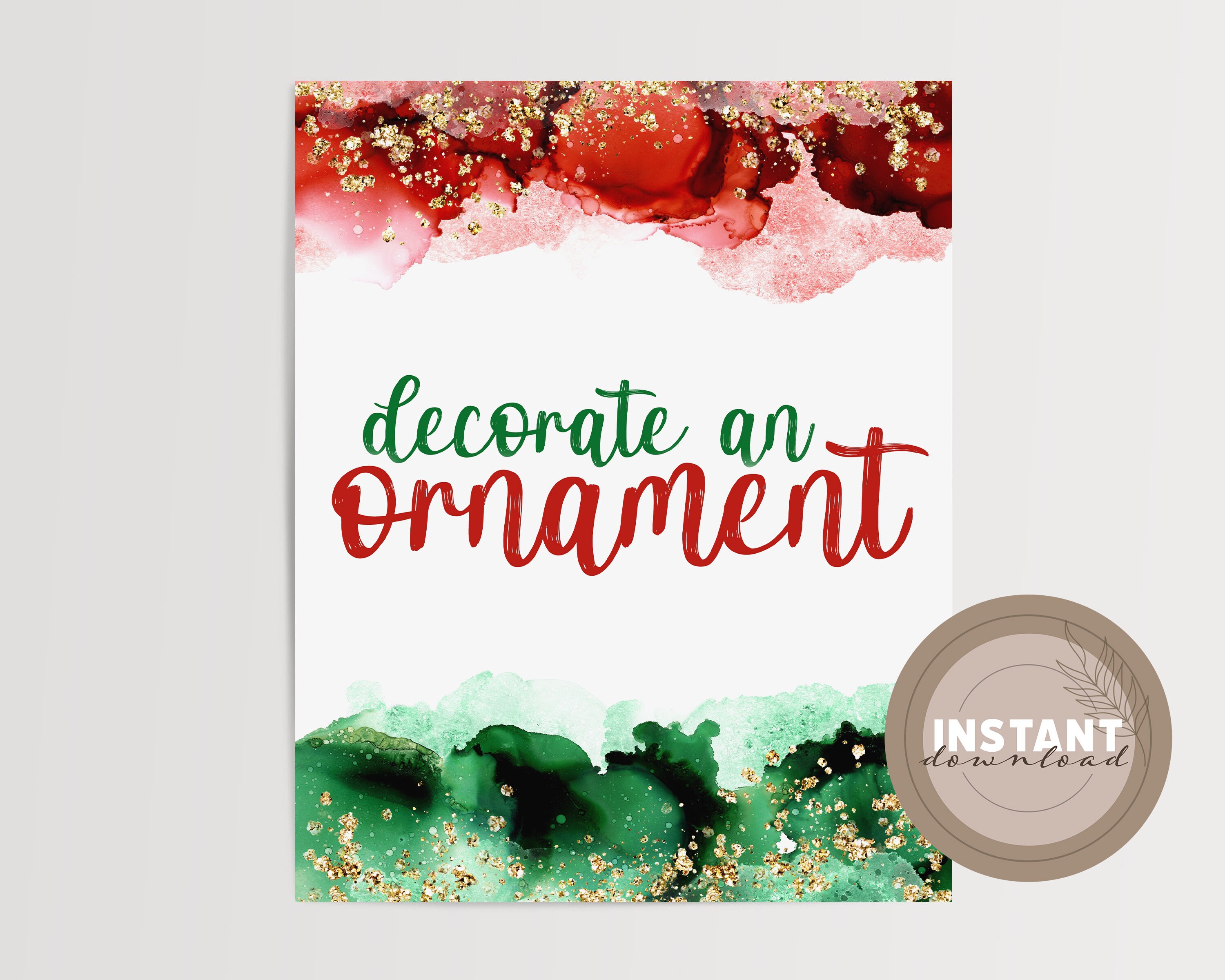 Printable Christmas Party Sign | Decorate an Ornament | Christmas Party ...