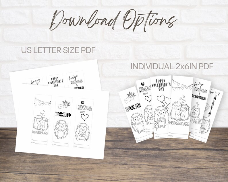 Printable Hedgehog Valentine’s Day Coloring Bookmarks | Kids’ Valentine ...