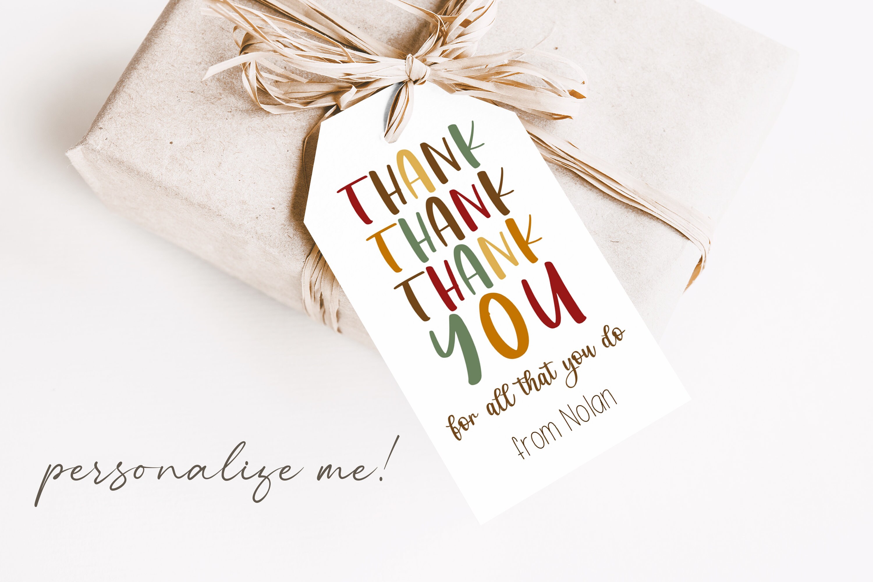 Personalized Teacher Thank You Gift Tag Template Printable Editable - Etsy