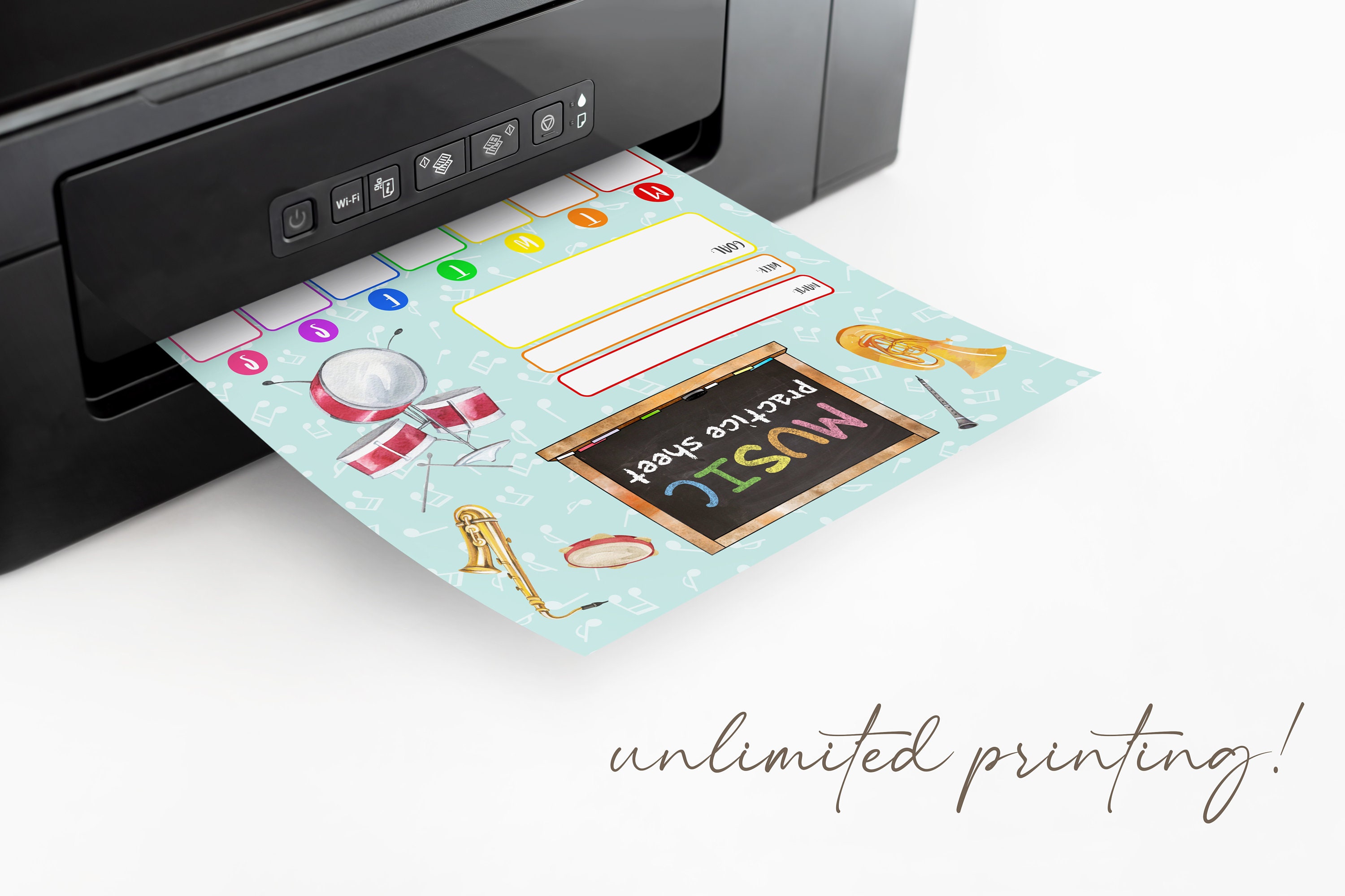 Printable Music Instrument Practice Log Chart Sheet | Band & Orchestra ...