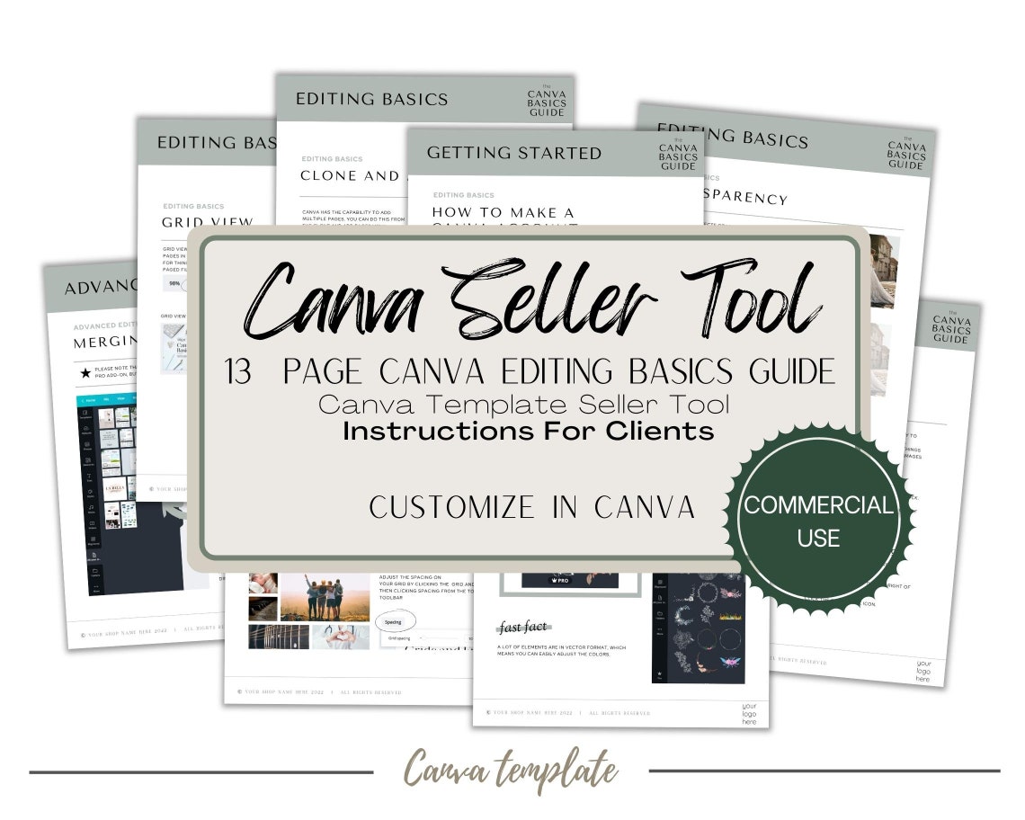 Canva Template Listing Attachment, Customer Instructions, for Etsy ...