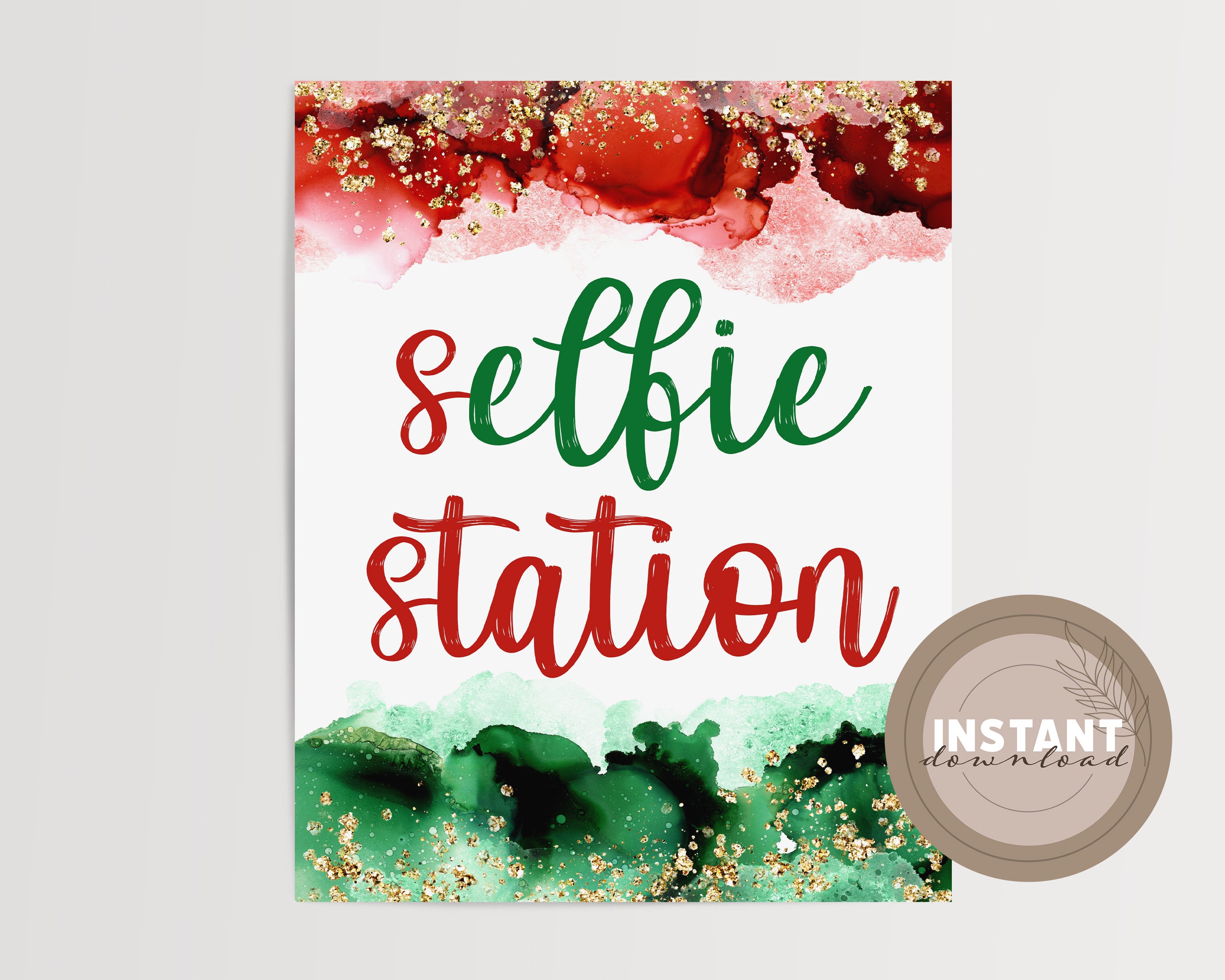 Printable Christmas Party Photo Booth Selfie Station Sign | 8x10 ...