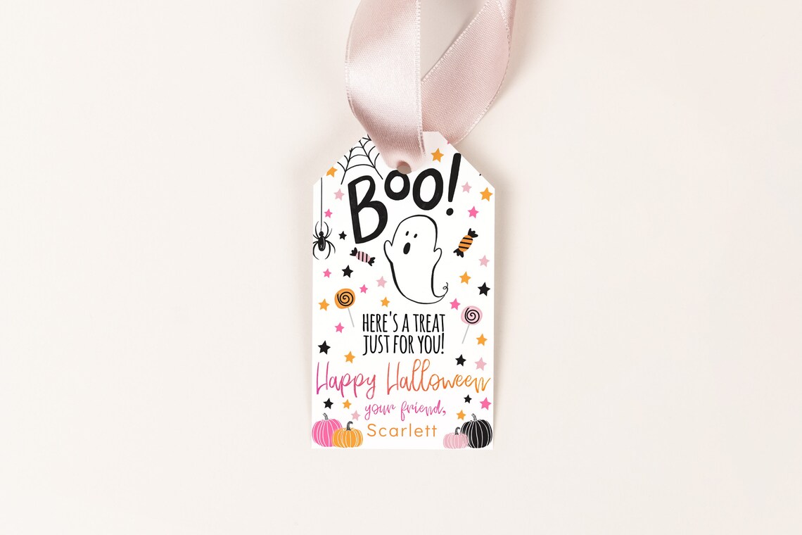 Personalized Editable Halloween Favor Gift Tag Template - Etsy