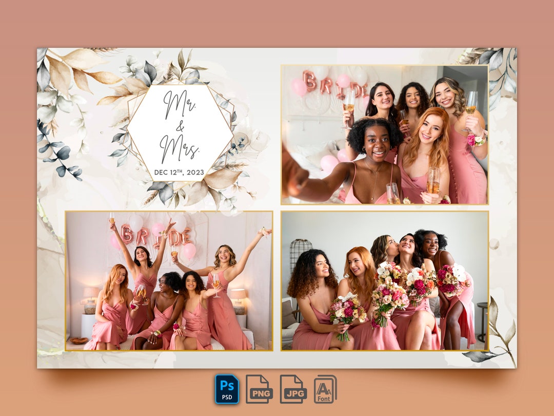 Boho Vintage Photo Booth Template, 4x6 Photo Booth Template, 100% ...