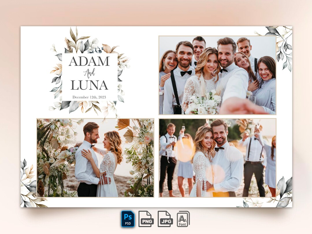 Minimalist Boho Floral Photo Booth Template, 4x6 Photo Booth Template ...