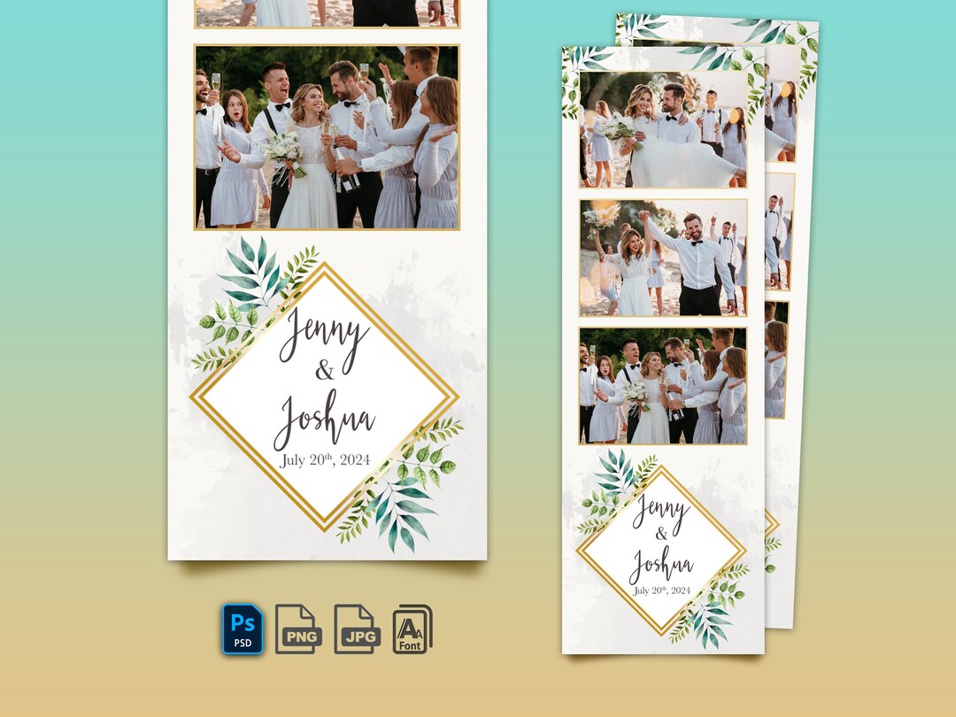 Photo Booth Template, Photo Booth Template Canva, Photo Booth 2x6 Strip ...