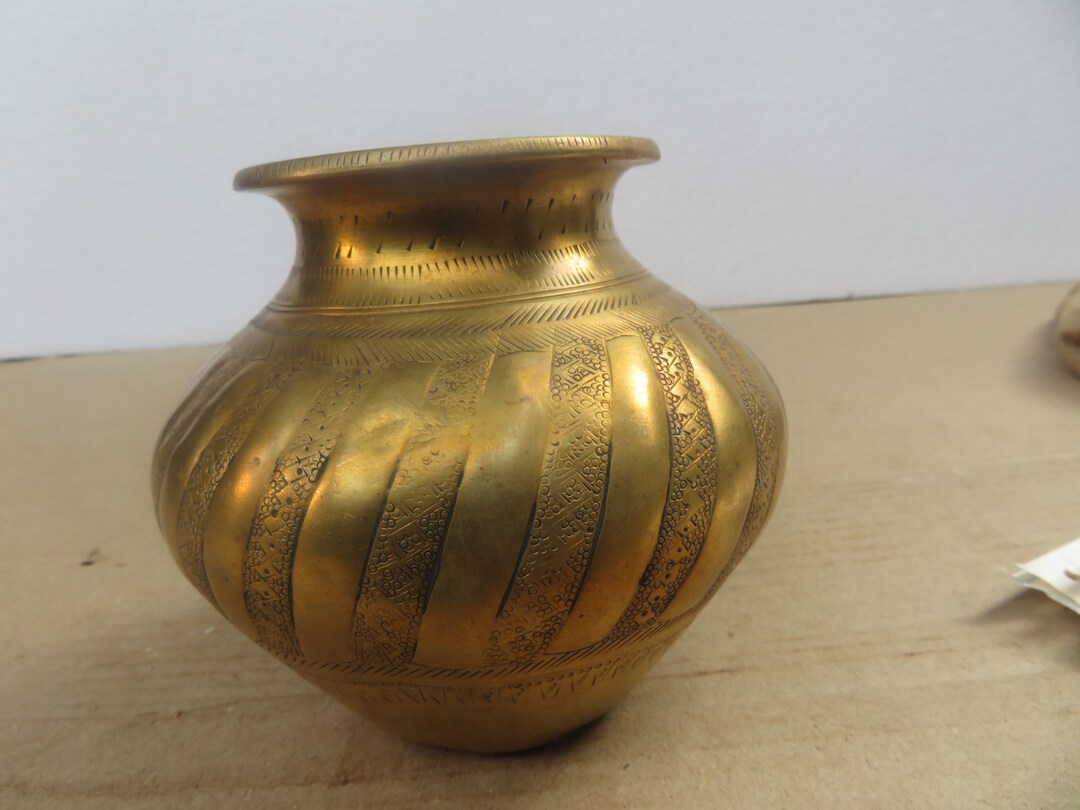 Vintage Brass Pot Planter Lotta Holy Water Storage Pumpkin - Etsy