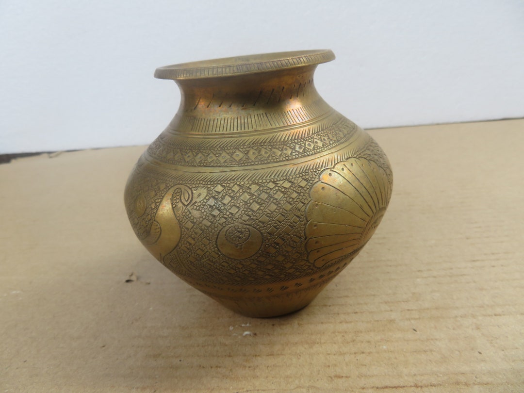 Vintage Collection Brass Pot Planter Lotta Holy Water - Etsy