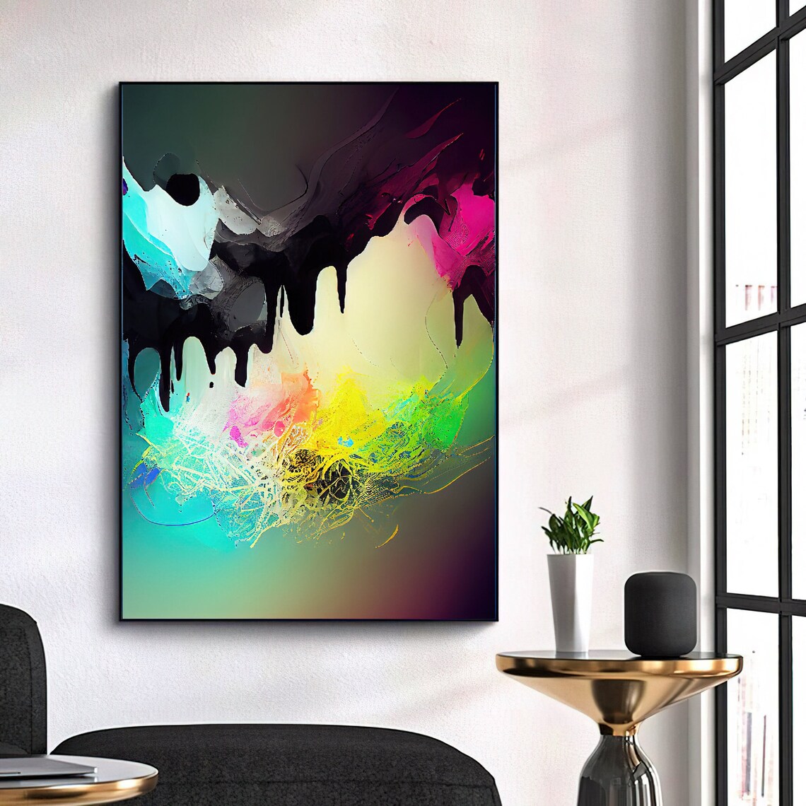 Neon Wall Art, Abstract Neon Sign Colors, Neon Aesthetic, Bright ...