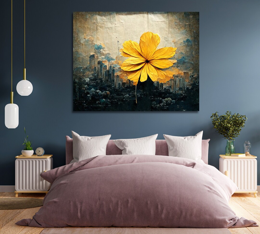 Sunflower Art Print, Abstract Flower Art, Modern Sunflower Decor ...