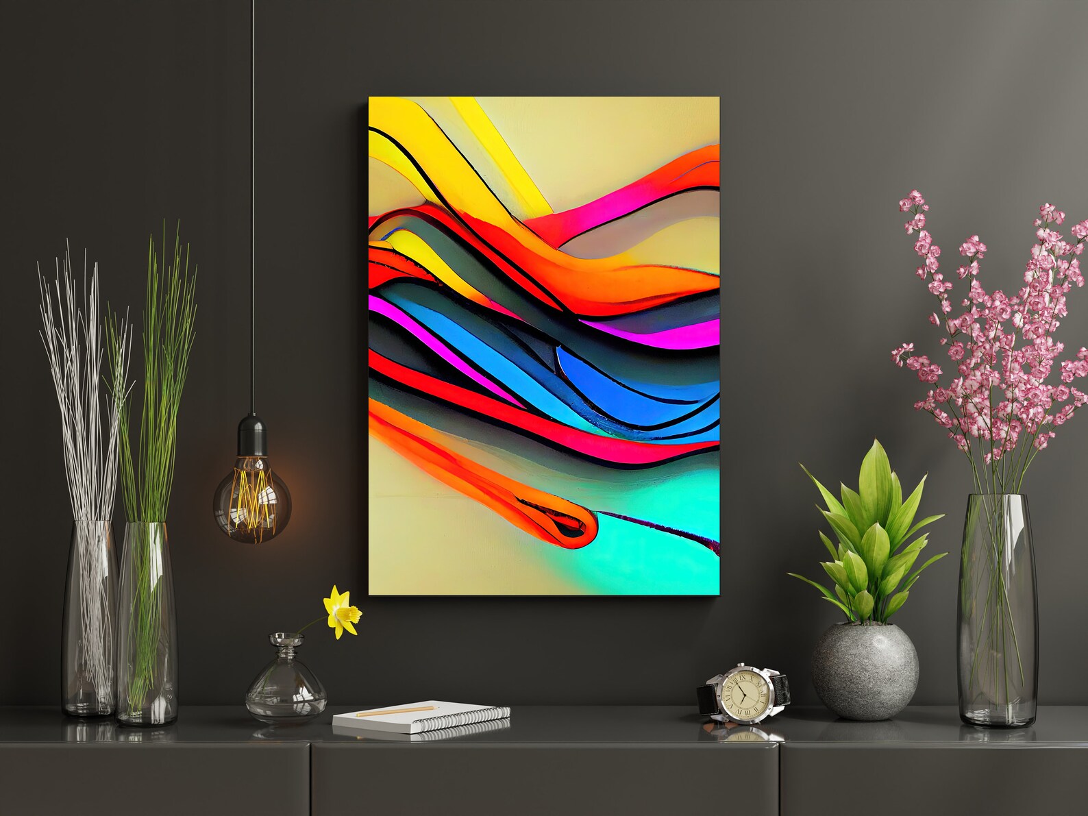 Set of 3 Neon Signs Aesthetic, Bright Colorful, Large Printable Wall ...