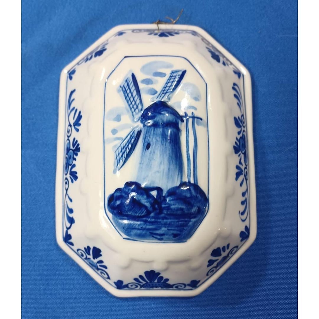 Hand-painted Delft Blue Dutch Windmill Porcelain Wall Hanging Decor 3D ...
