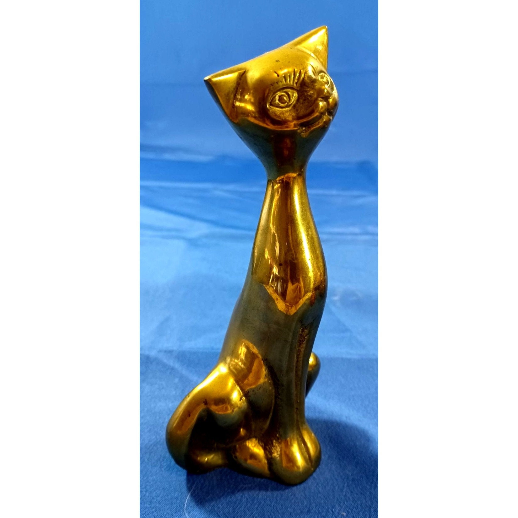 Vintage Mid Century Brass Siamese Cat Figurine Statue - Etsy