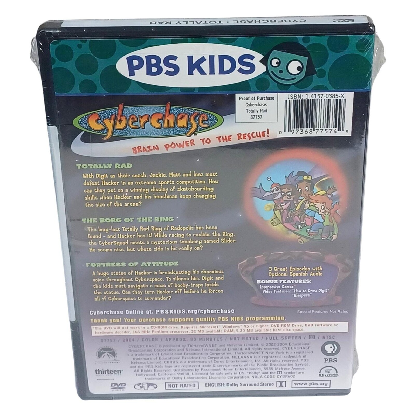 Rare! PBS Kids New Sealed Cyberchase Totally Rad 87757 Vintage 2005 DVD ...
