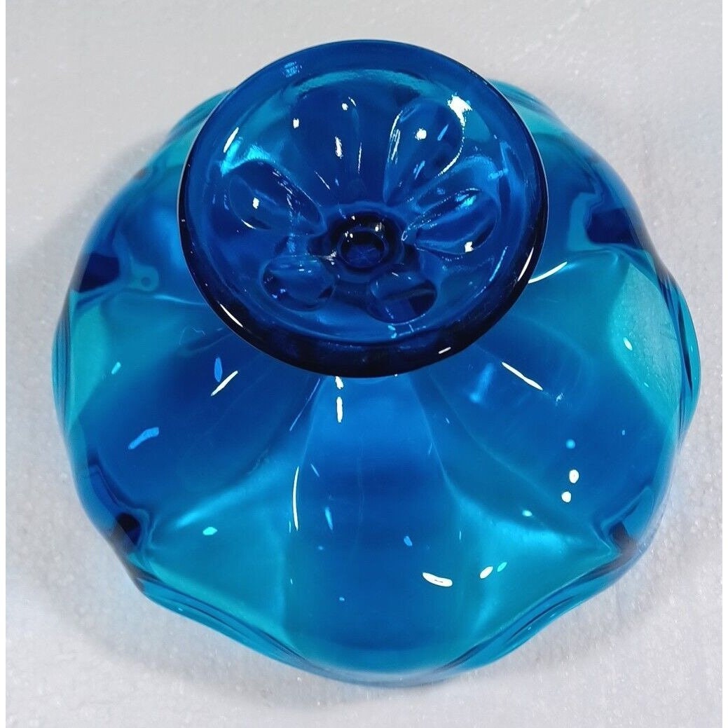 Vtg Mid-century Viking 6 Petal HTF Epic Electric Blue Bluenique Glass ...
