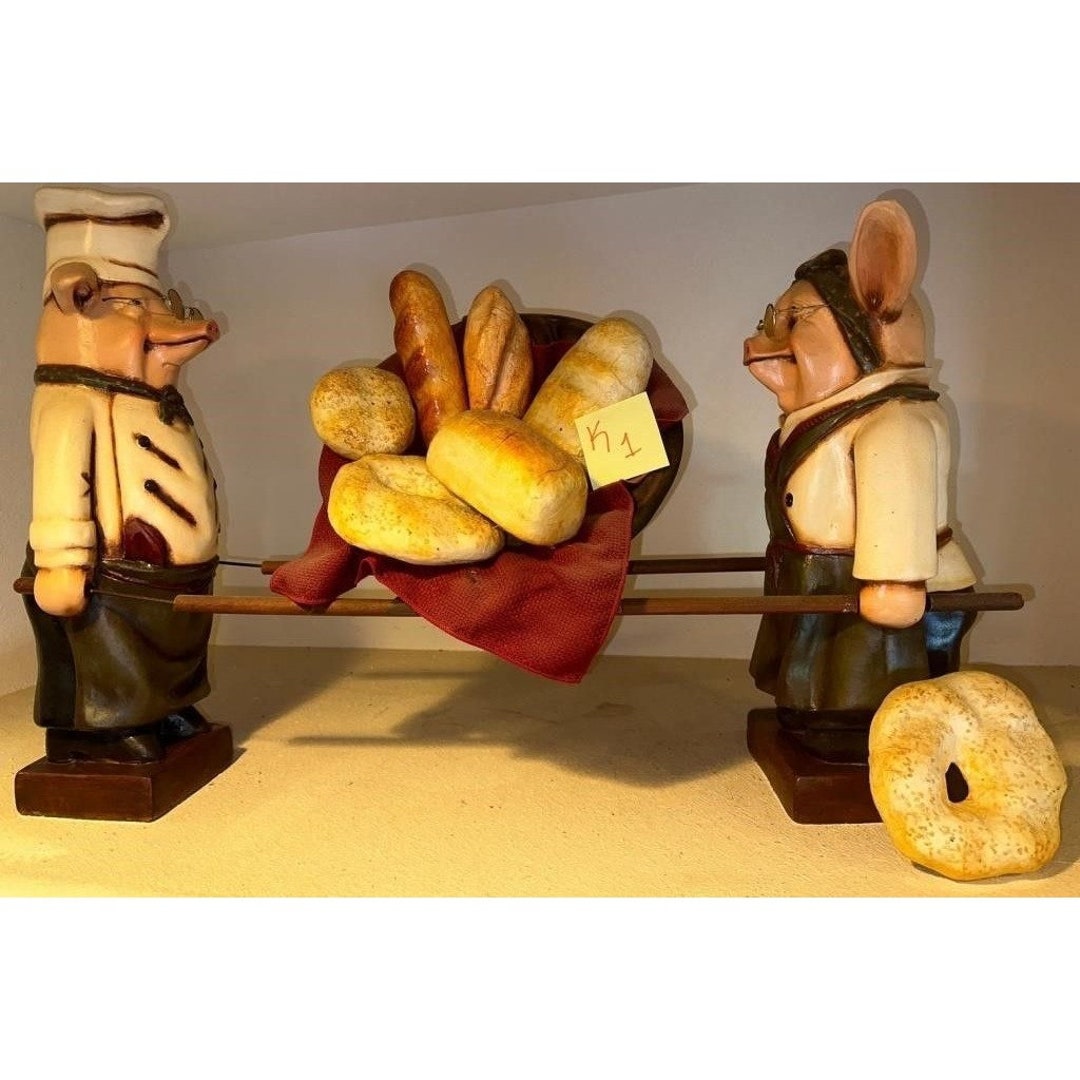 Vintage Bombay 25" R Shipman Pig Chef Cook Maid Sculptures Kitchen ...