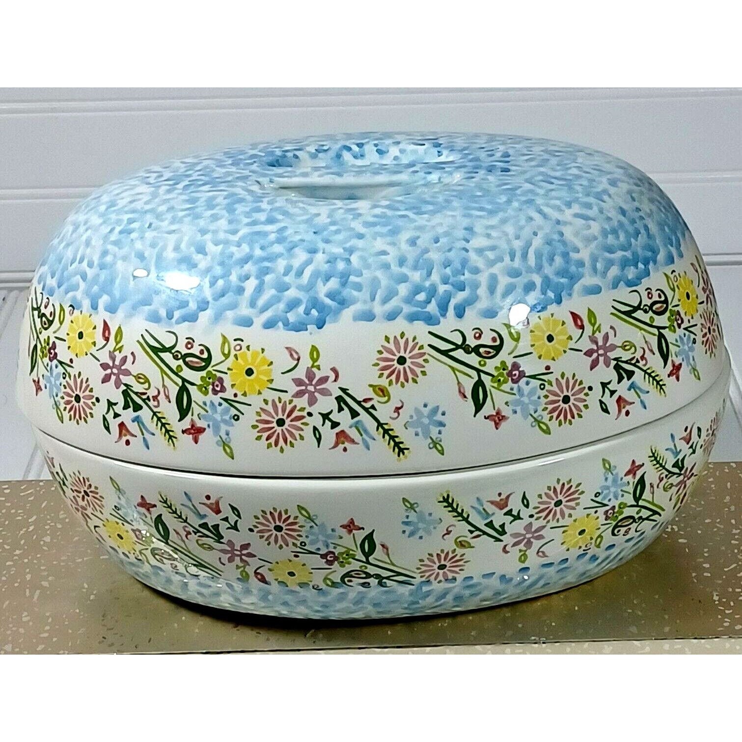 Temp-tations by Tara Blue Bouquet Large “easter Egg” Shaped Bakeware ...