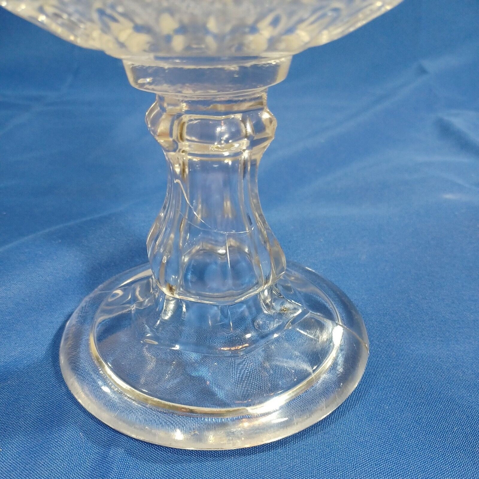 Antique Flint Glass Large Compote Thumbprint Pattern 19th C - Etsy