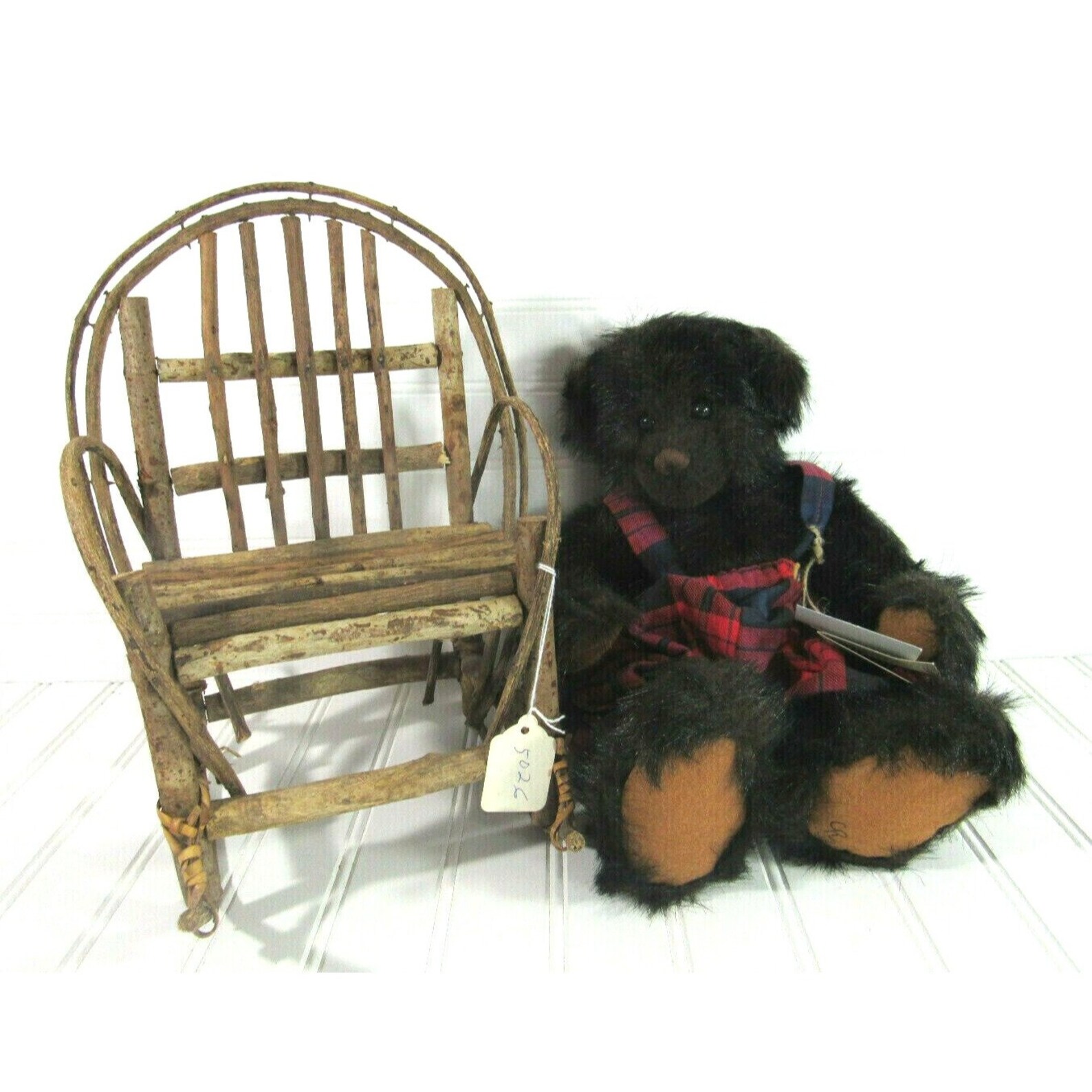 Ganz Webb Jointed Fur Teddy Bear Cottage Collectibles in Rustic Bent ...
