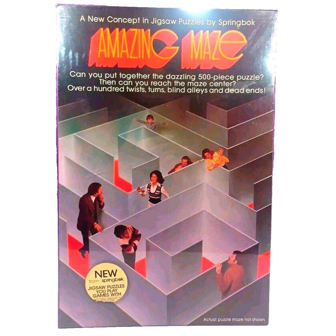NEW Springbok Jigsaw Puzzle Amazing Maze Over 500 Pieces 1975 Hallmark ...