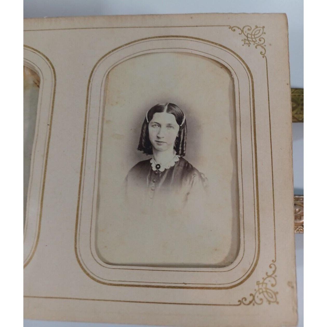 Antique 1860s Ornate Leather Tintype Photo Album With Brass Clasps ...