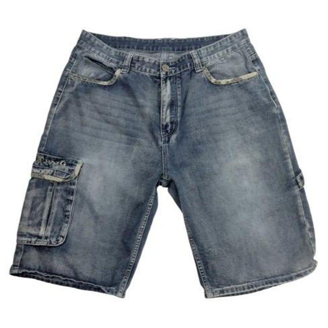Vintage Y2K Play Bigg Mens Cargo Jean Shorts Jorts Baggy Wide Leg ...