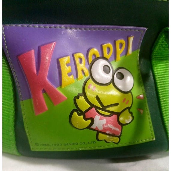 1993 Vintage Sanrio Keroppi Leather Zippered Handbag … - Gem