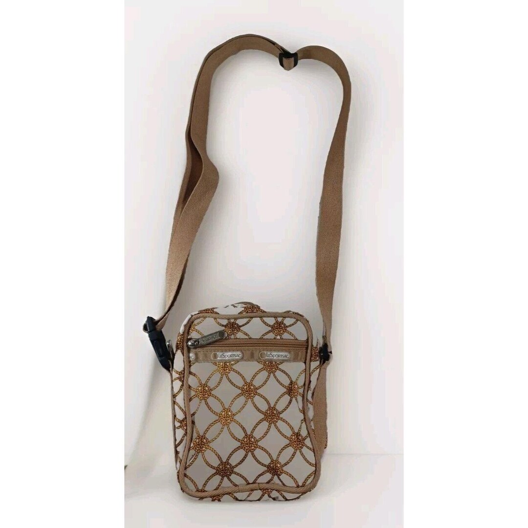 Lesportsac Gold Chain Crossbody Bag Y2K Gold & White Medallion Handbag ...