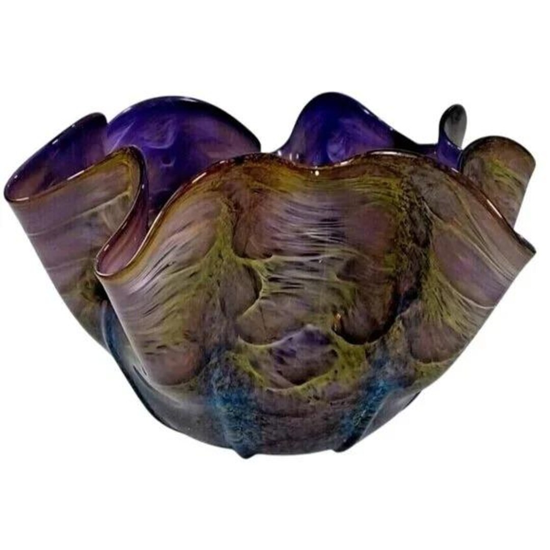 Vitrix Hot Glass Studio Art Glass Vase Purple Green Blue Organic ...