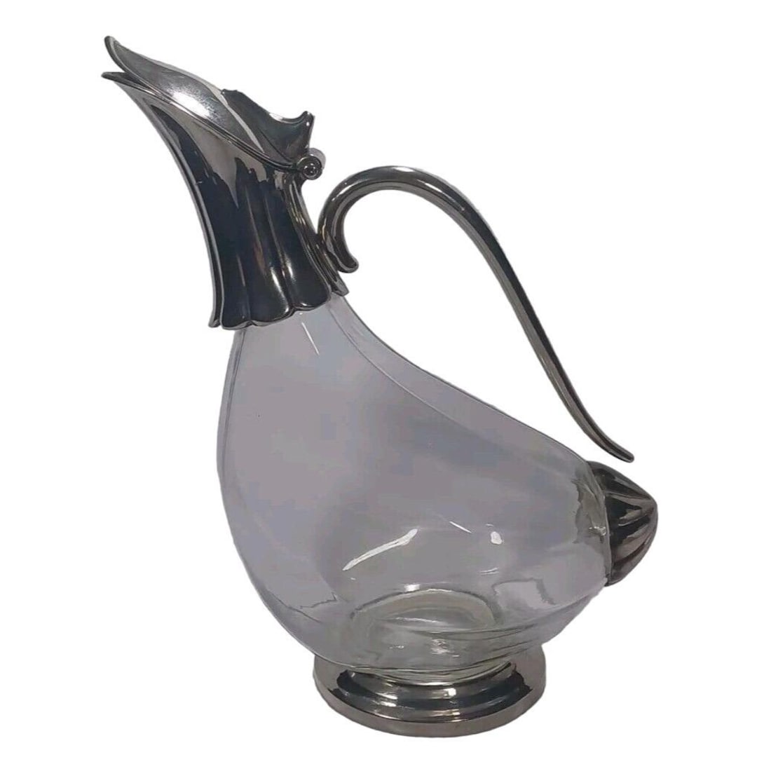 Sheffield Large Duck Goose Shaped Crystal Wine Decanter Liquor Bottle ...