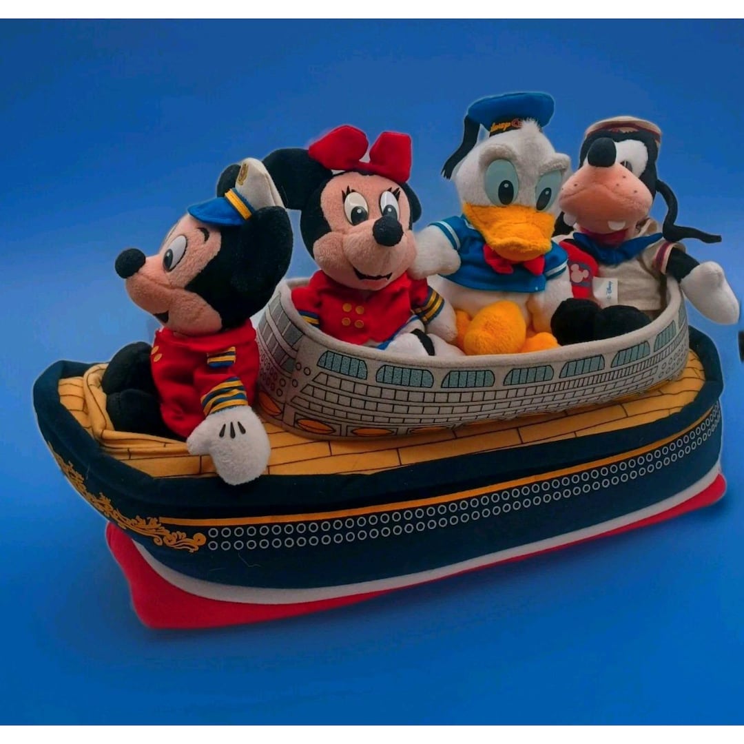 Disney Cruise Line Captain Mickey Minnie Donald Goofy & Ship Plush Set ...