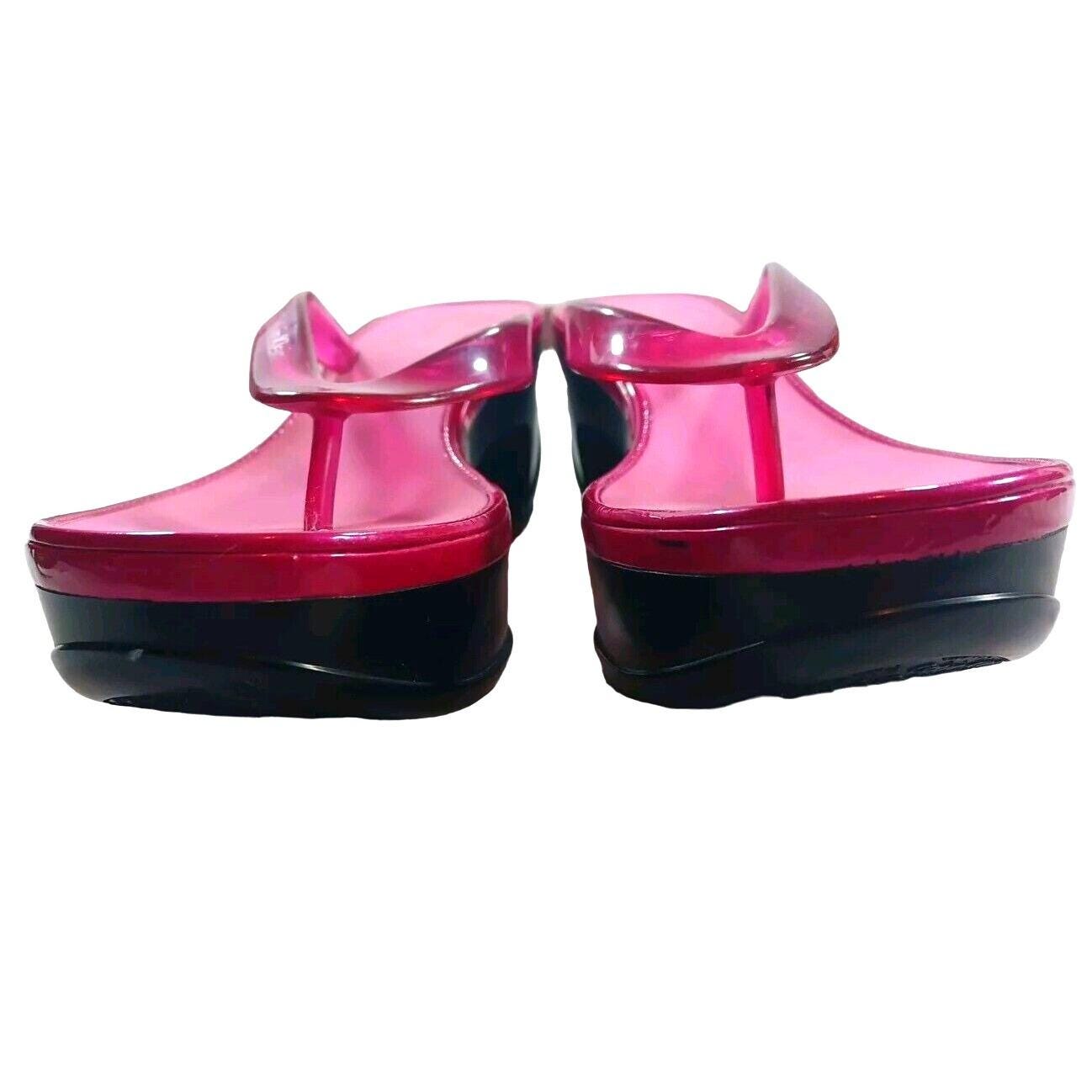 Vintage Y2K Calvin Klein Hot Pink Jelly Wedge Platform Sandals Flip ...