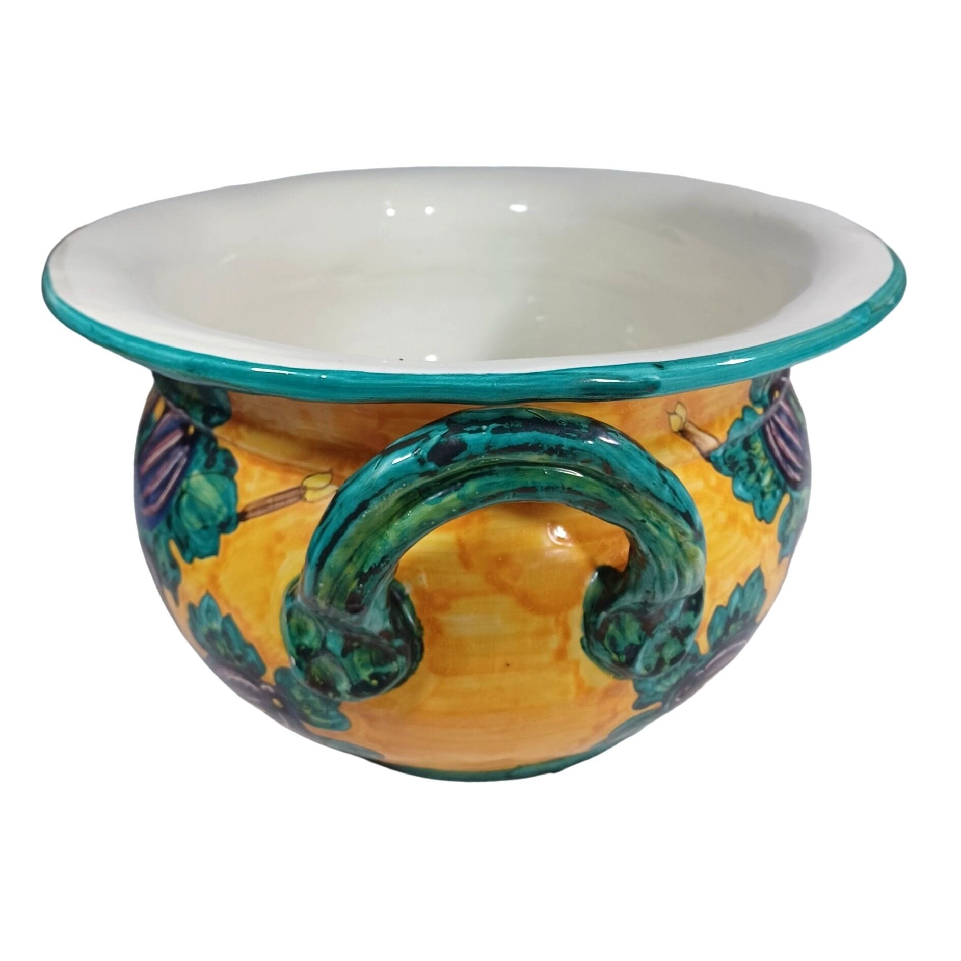 Giant Italian Eggplant Vines Pottery Cachepot Planter Jardiniere Wash ...