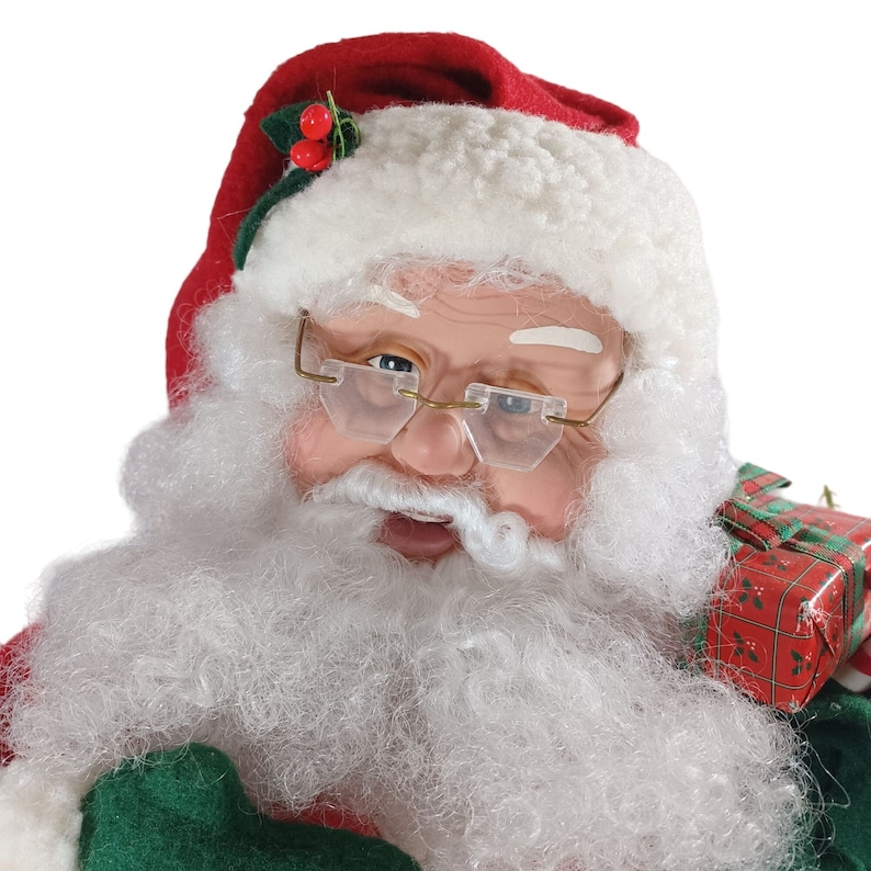 Vtg Realistic 25" Animated Moving Lighted Santa Claus Motionette ...