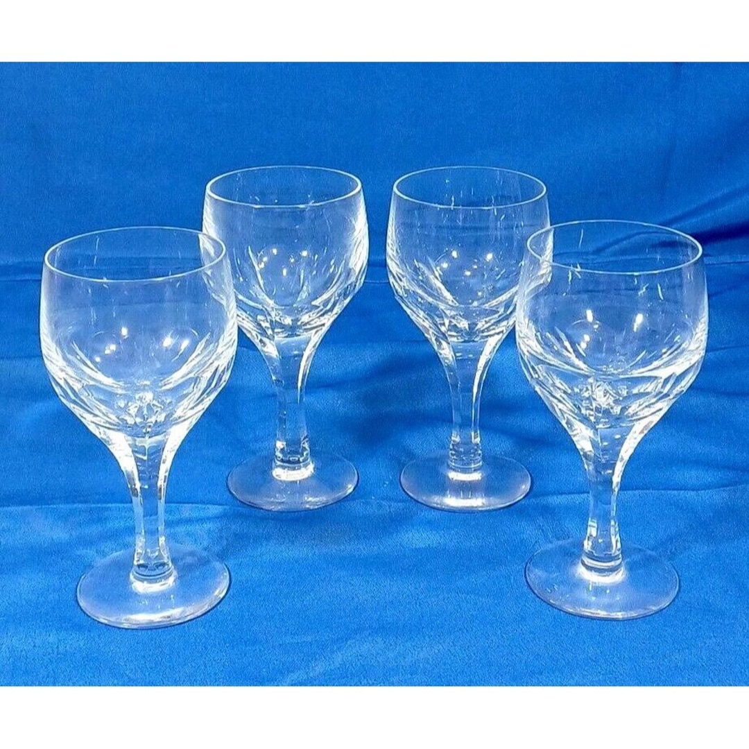 Atlantis Crystal Evora Set 4 (8 Oz) Water Goblets Wine Glasses 6.75" 2 ...