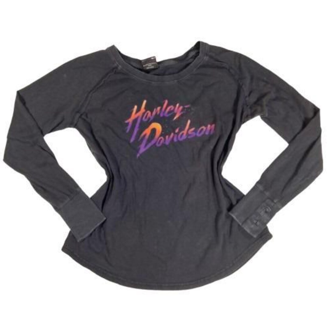 Vintage Y2K Harley Davidson Top L Faded Black Grunge Goth Biker Punk ...
