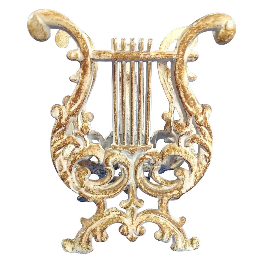 Cast Metal or Brass Lyre Harp Music Magazine Rack Stand Heavy - Etsy