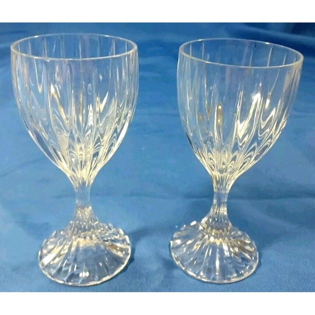 Mikasa Park Lane Wine Glasses Goblets Crystal 6 3/8 Set of 2 Germany - Etsy