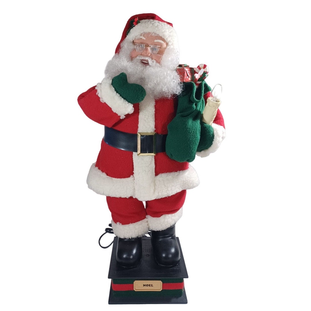 Vtg Realistic 25" Animated Moving Lighted Santa Claus Motionette ...