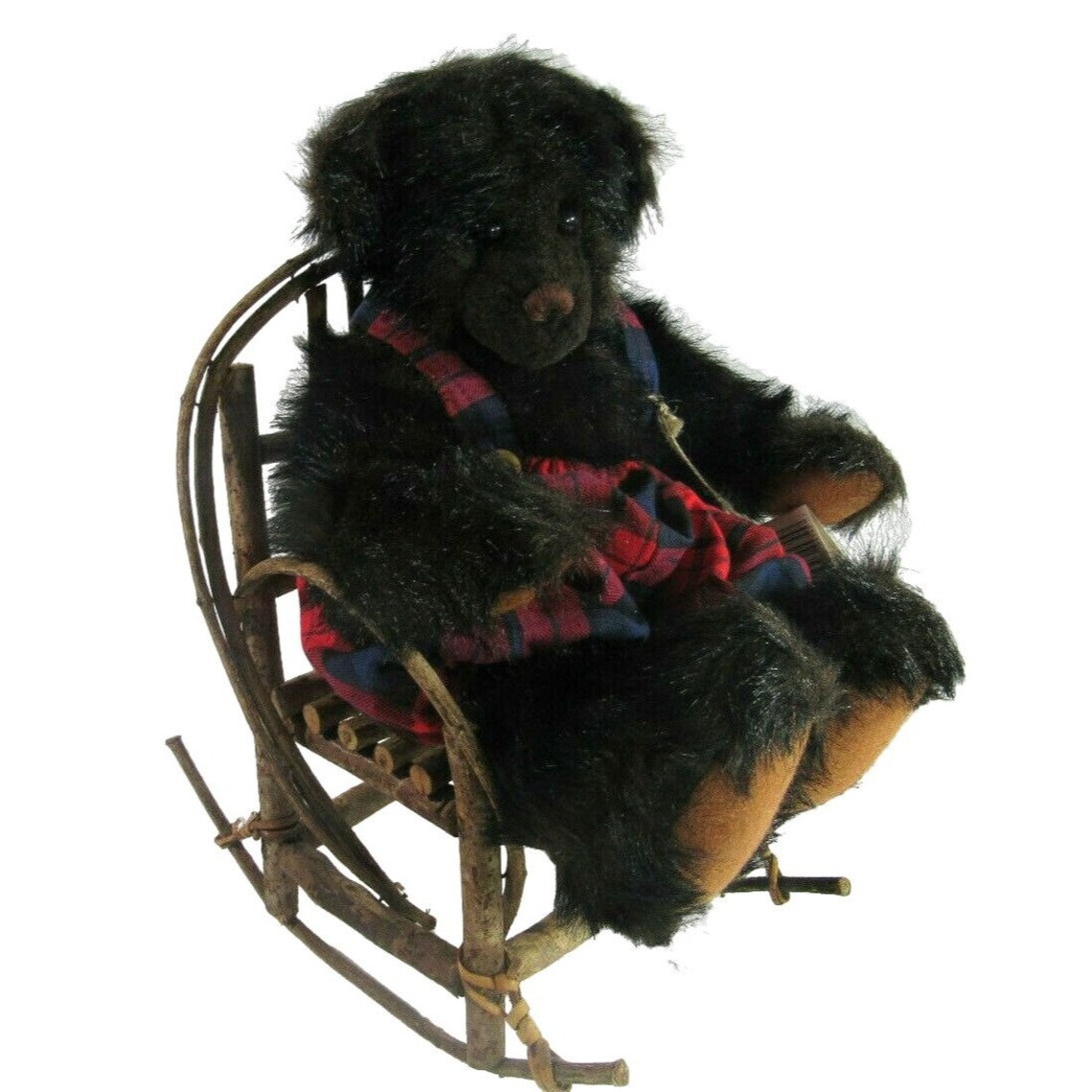 Ganz Webb Jointed Fur Teddy Bear Cottage Collectibles in Rustic Bent ...