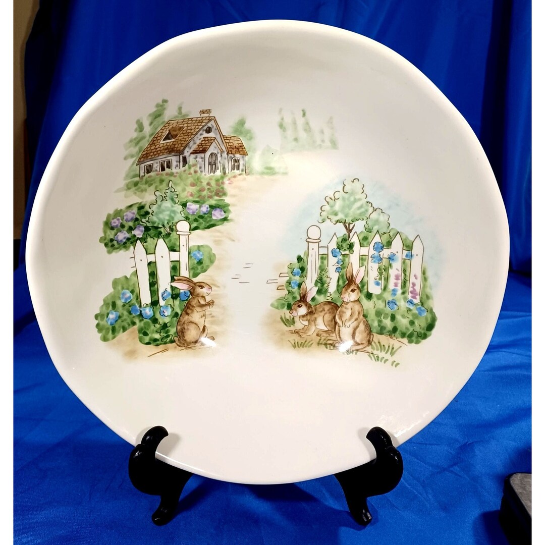 Beautiful Maxcera Large Pasta Salad Bowl Rabbits, Bunnies, Farmhouse ...