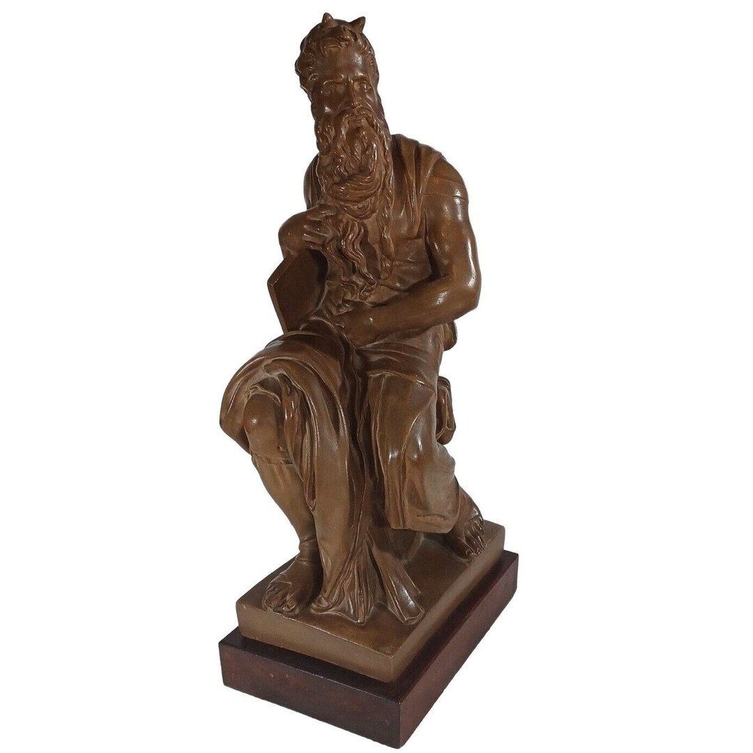 Rare 1957 20" 28 Lb Alva Studios Horned Moses With Horns Holding 10 ...