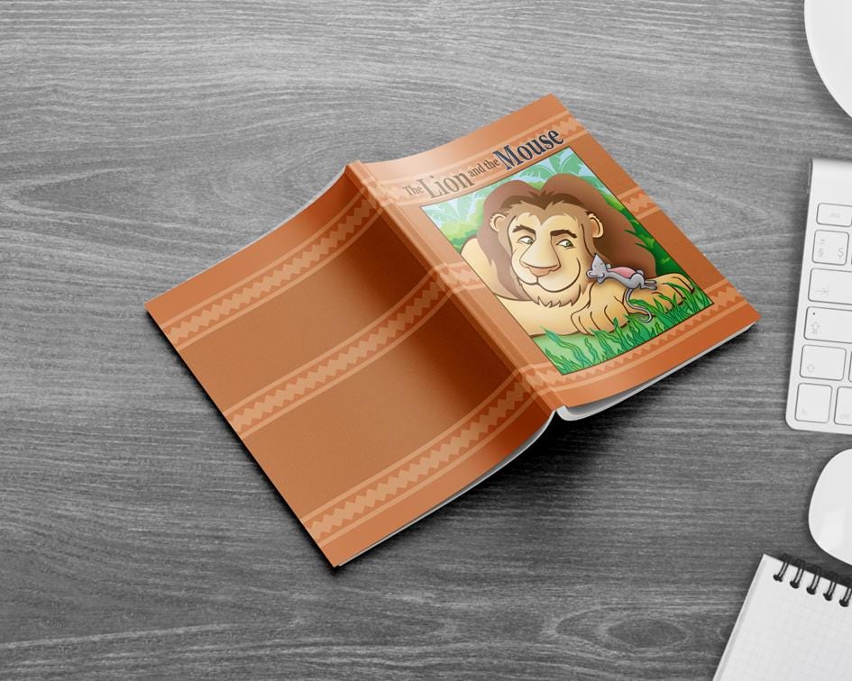 Barney the Dinosaur Book - the Lion and the Mouse - Etsy