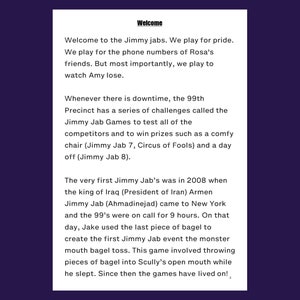 BROOKLYN 99 JIMMY JABS the Game. Fan Made Paperback Book Perfect Gift ...