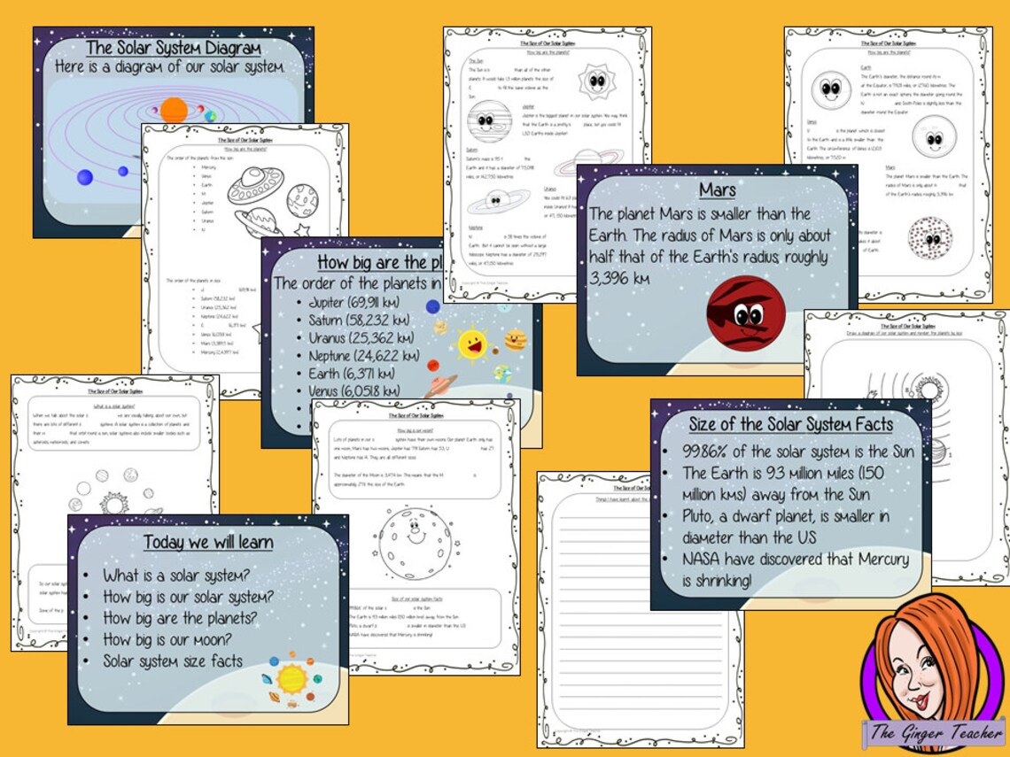 The Size of the Solar System Powerpoint and Worksheets - Etsy
